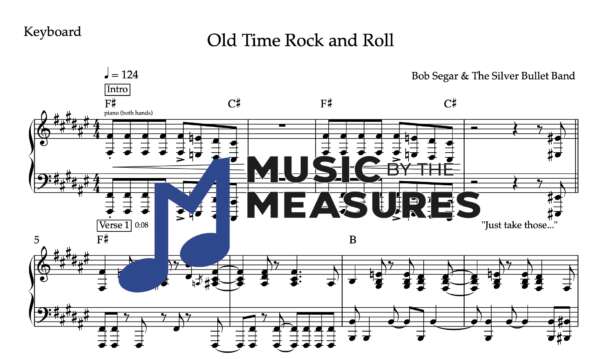 Old Time Rock and Roll - Keyboard - Music by the Measures