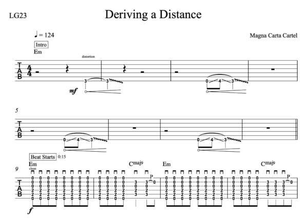 Deriving a Distance - Rhythm Guitar - Music by the Measures