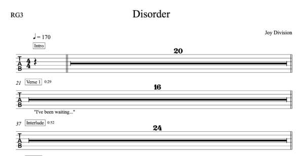 Disorder - Rhythm Guitar - Music by the Measures